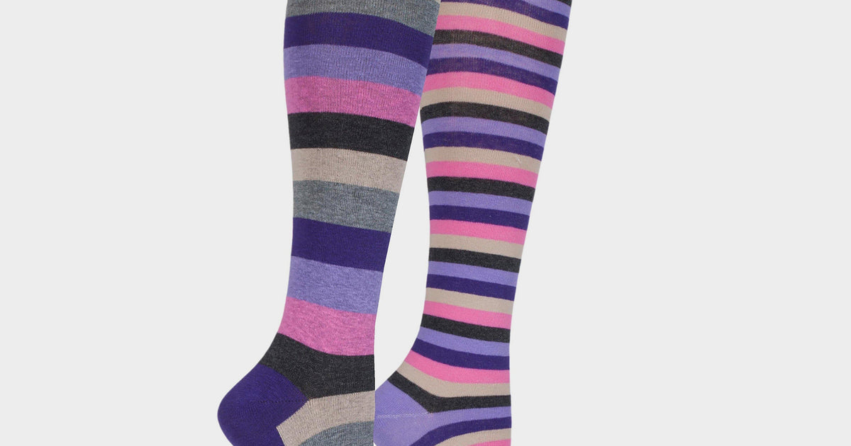 Storm Bloc StormBloc® Equestrian Ladies Stripe Socks 2 Pack Purple ...