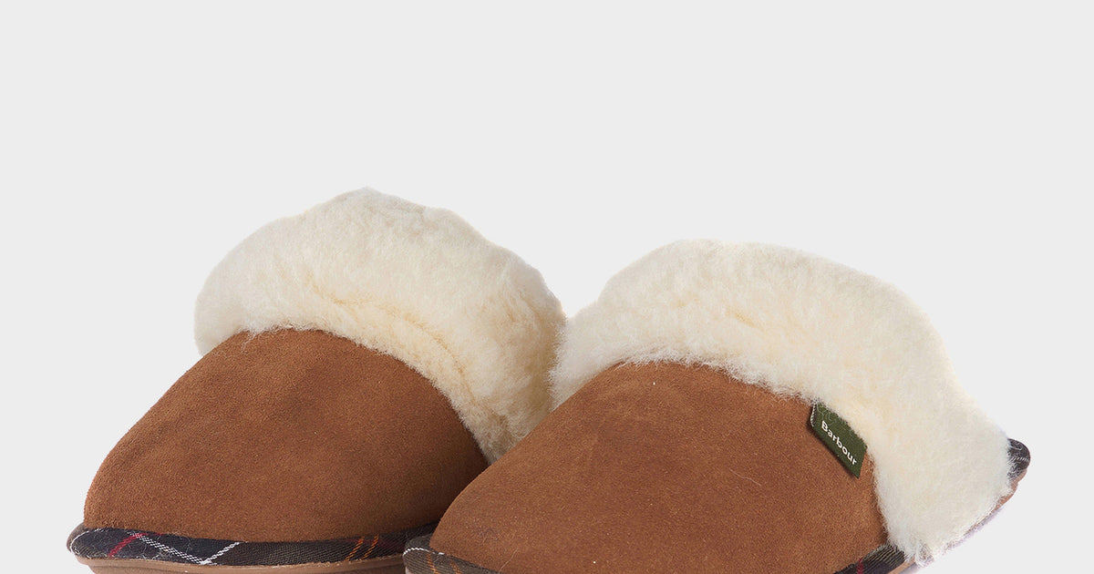 Barbour Womens Lydia Mule Slippers Camel Suede – Naylors