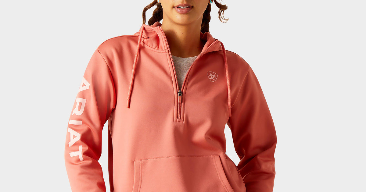 Ariat Womens Tek Hoodie 1/2 Zip Hoodie Faded Rose – Naylors